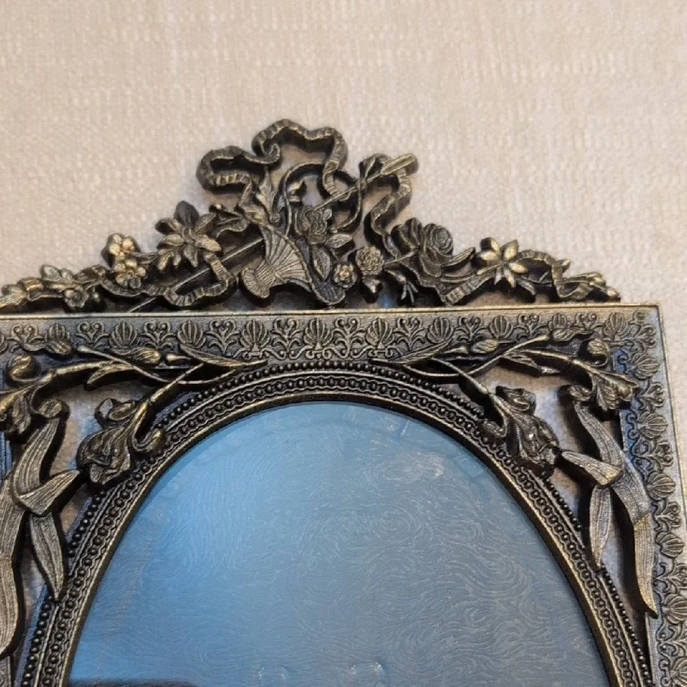 Vintage | Accents | Vintage Antique Bronze Metalornate Floral Picture ...